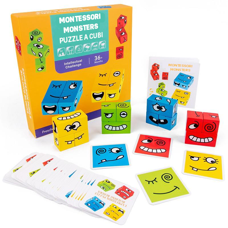Montessori Monsters™- Wooden Cubes Puzzle – Montessori World™